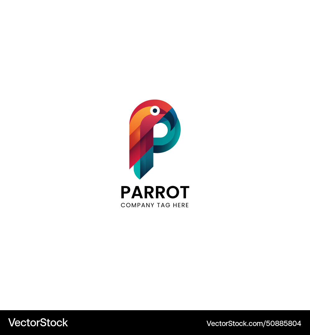 Colorful parrot logo Royalty Free Vector Image