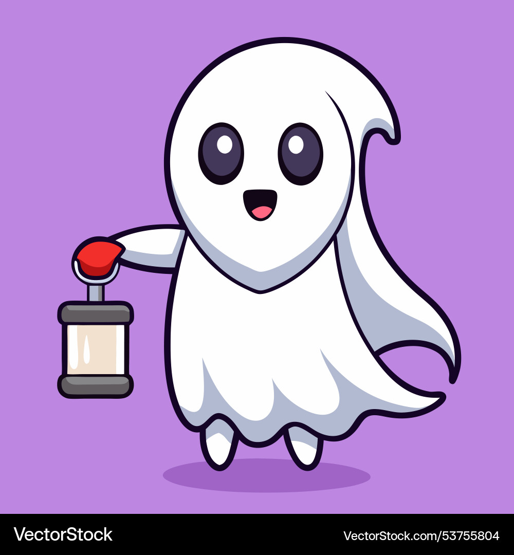 Friendly ghost celebrating halloween with a Vector Image