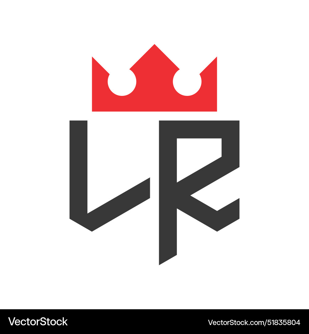 Letter lr crown logo Royalty Free Vector Image