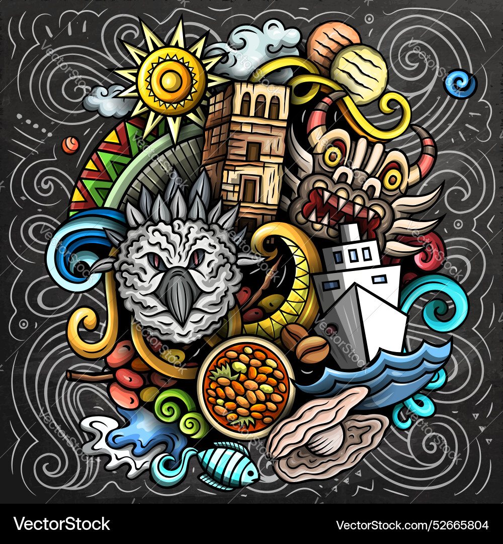 Panama cartoon doodle funny local design Vector Image