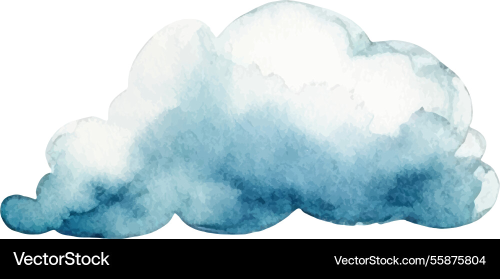 Watercolor painted cloud hand drawn design Vector Image