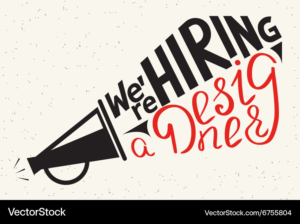 We are hiring a designer modern Royalty Free Vector Image