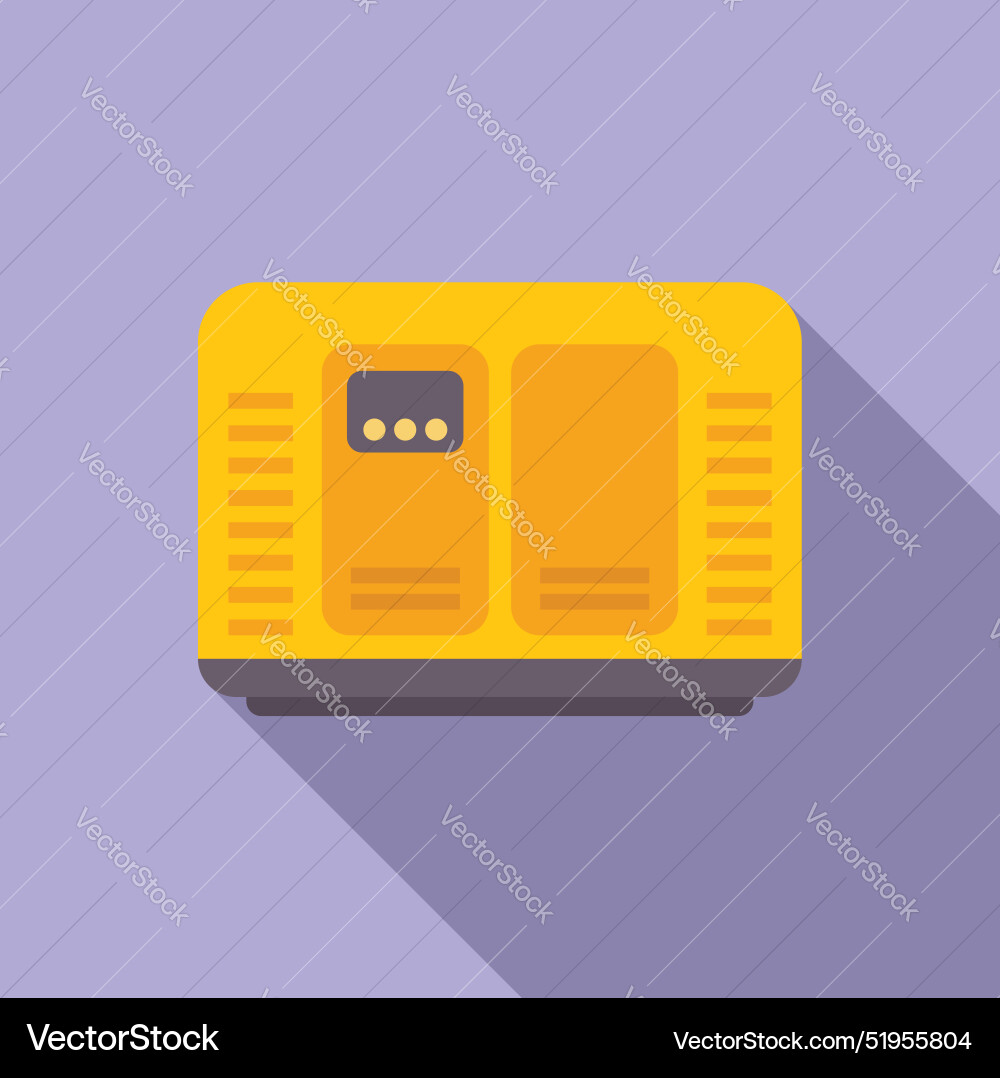 Yellow portable generator supplying emergency Vector Image