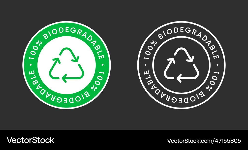 Biodegradable Recycling Label Royalty Free Vector Image