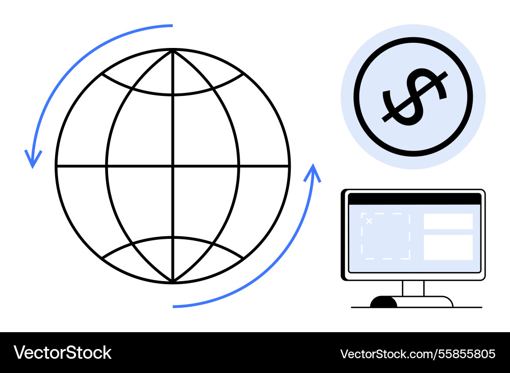 Global trade online transactions and digital Vector Image