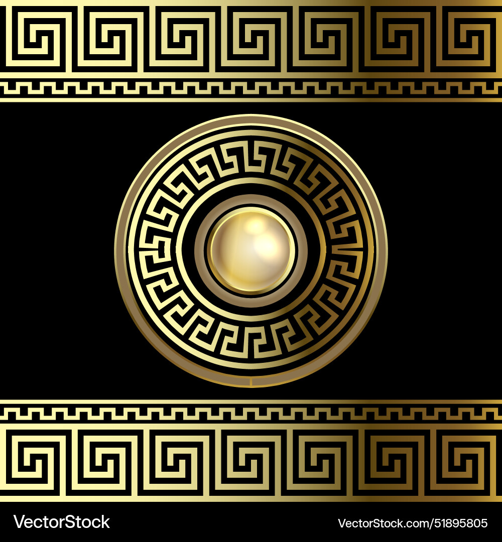 Gold 3d greek key meanders seamless pattern Vector Image