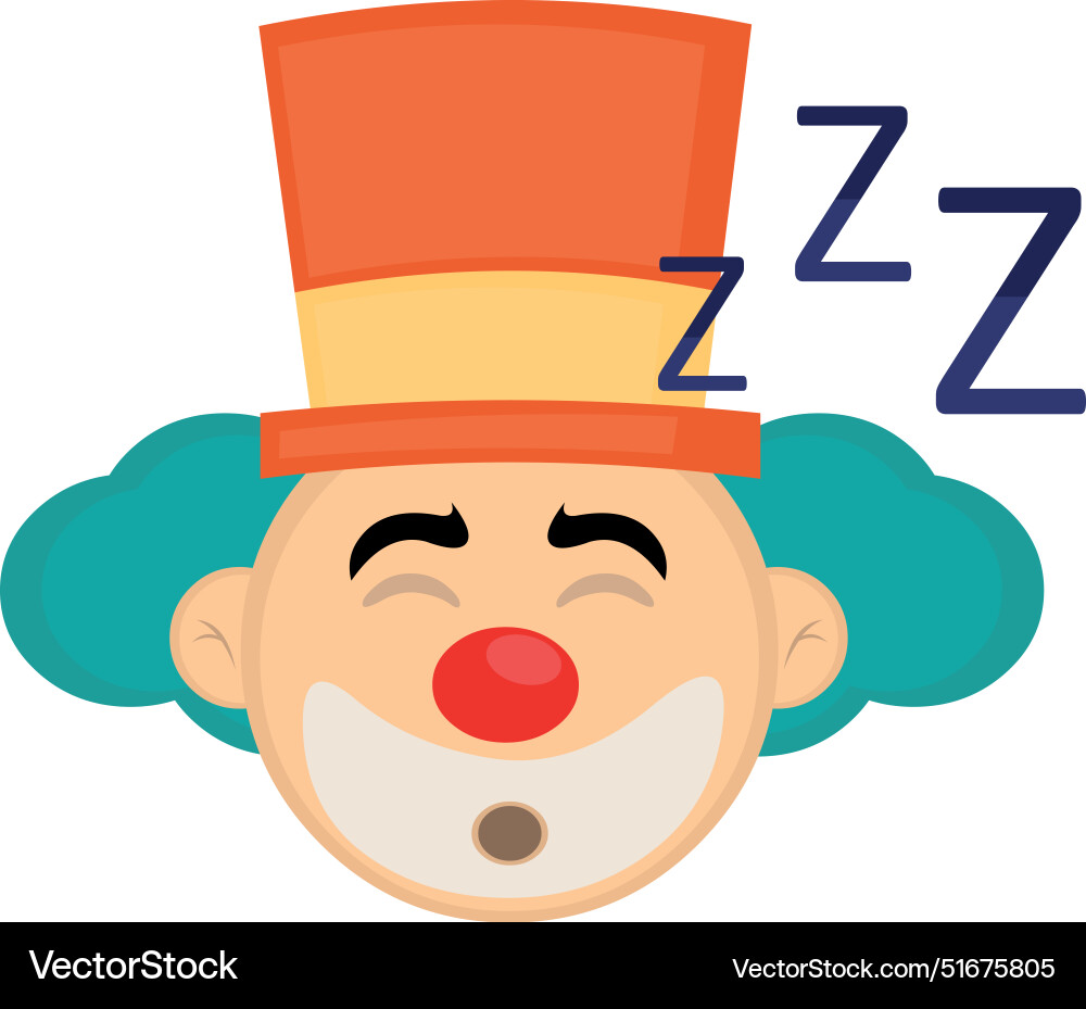 Head clown sleeping Royalty Free Vector Image - VectorStock