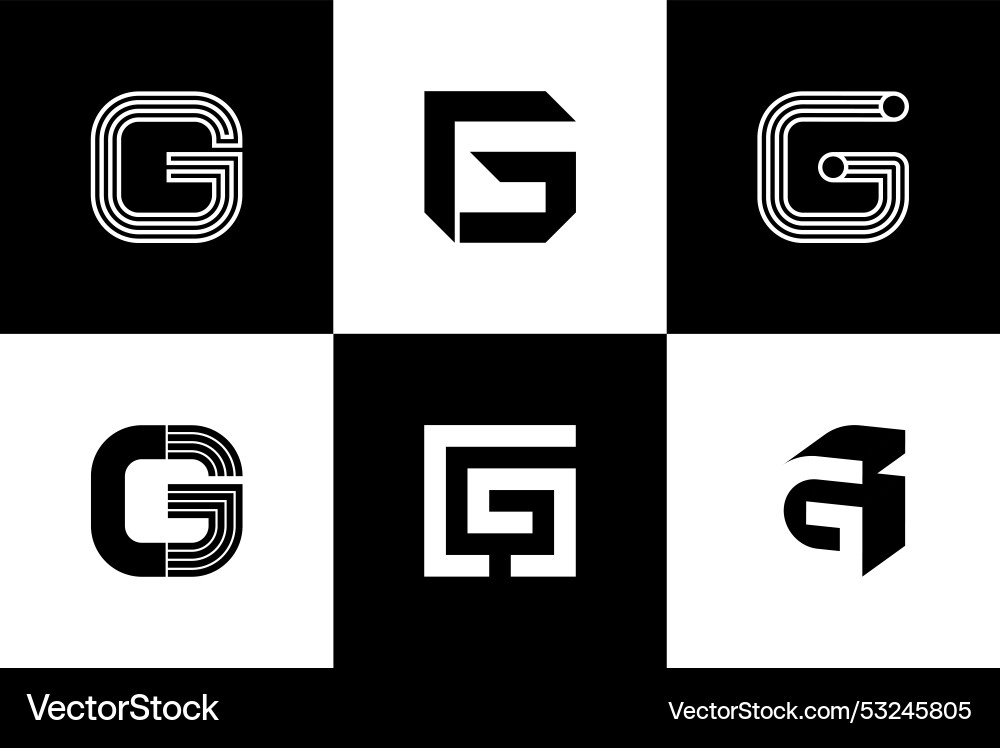 Letter g fonts and logo design Royalty Free Vector Image