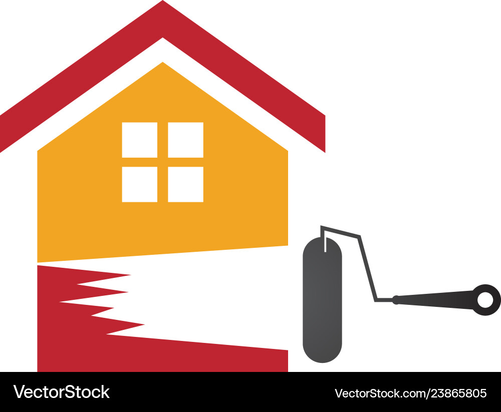 Paint Roller Logo Template Royalty Free Vector Image