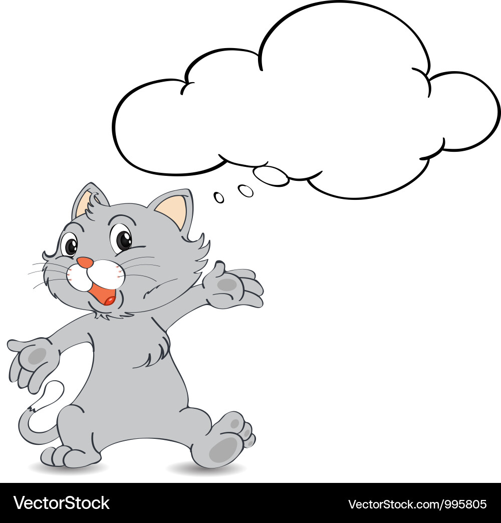 Thinking cat Royalty Free Vector Image - VectorStock