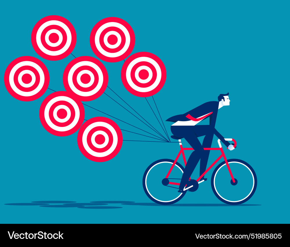 Tries to pull many target business success goal Vector Image
