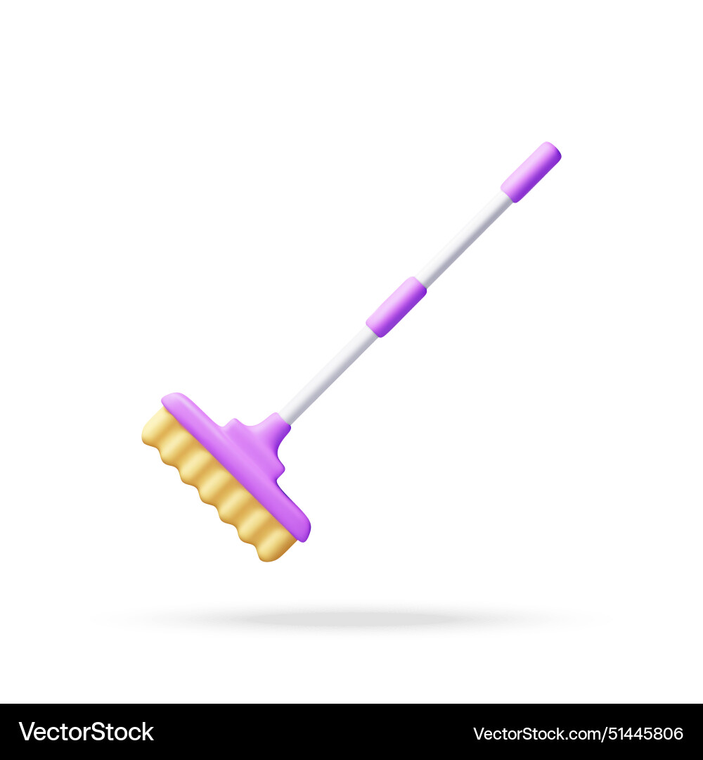 3d cleaning broom isolated on white Royalty Free Vector