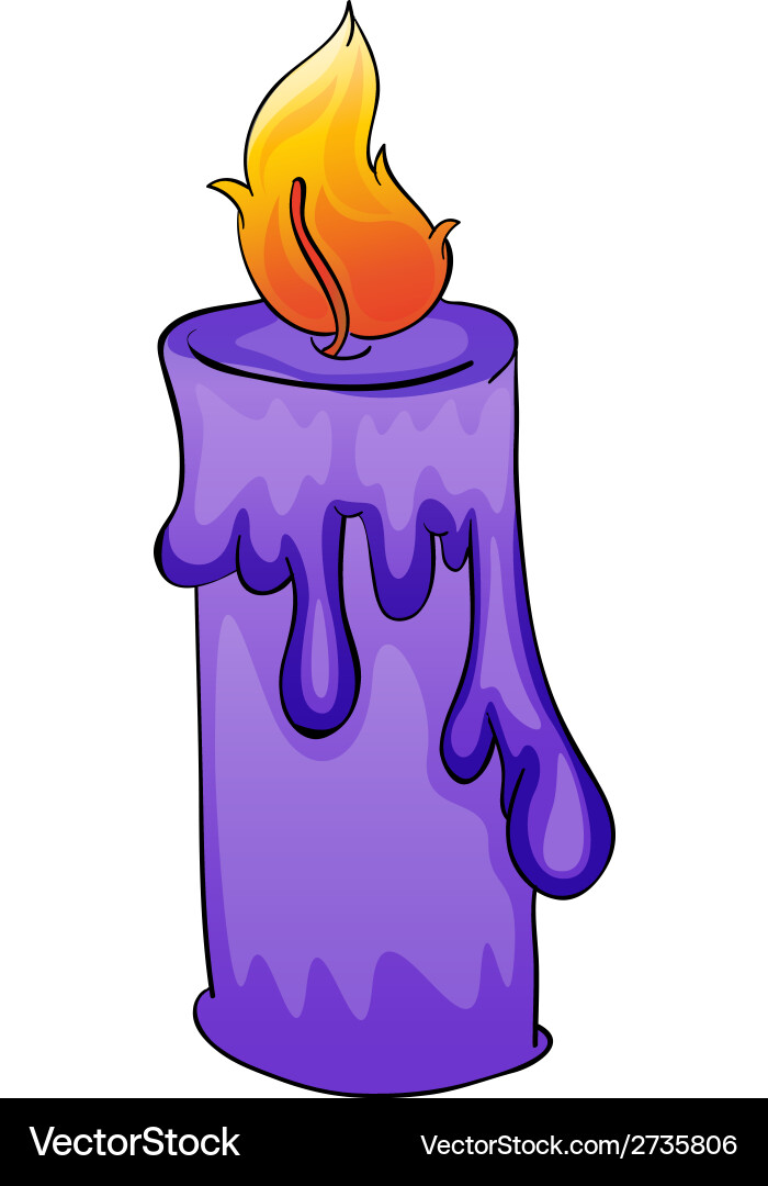A violet candle Royalty Free Vector Image - VectorStock