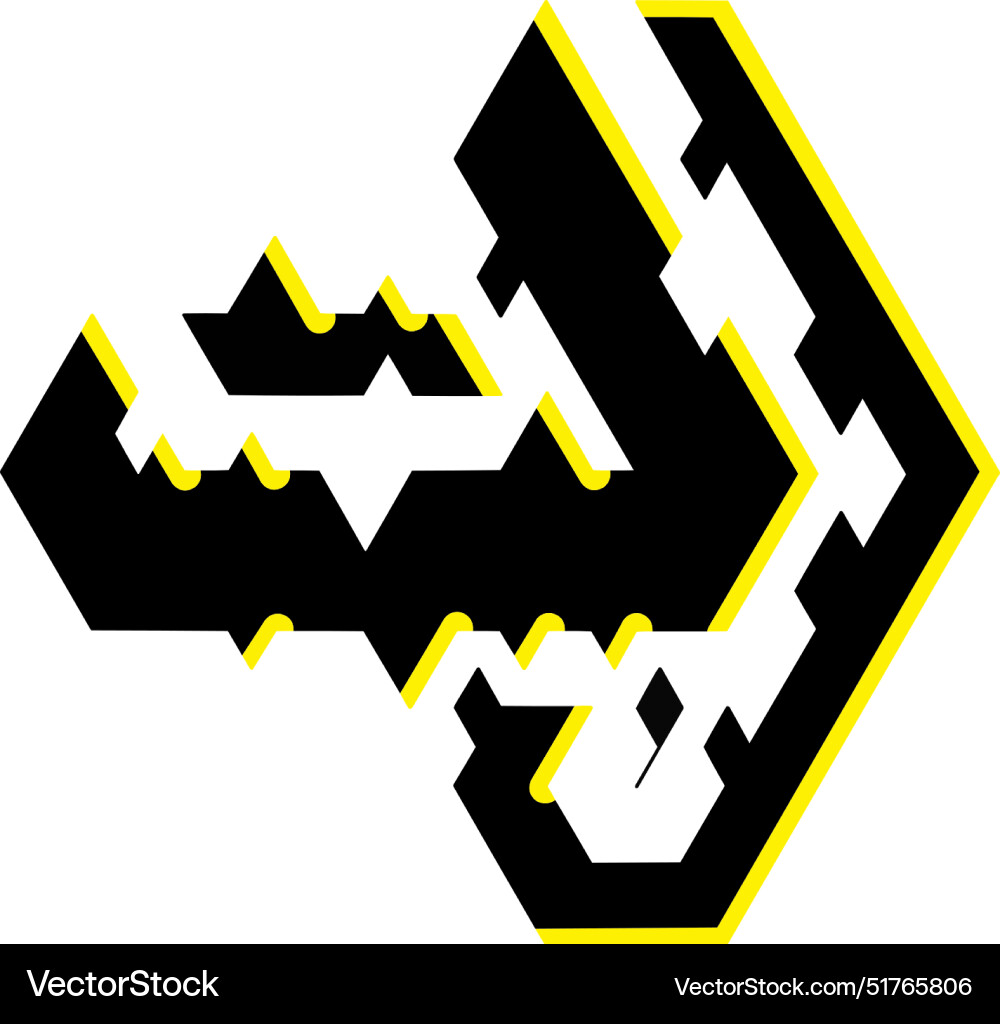 Black yellow right arrow from two triangles Vector Image