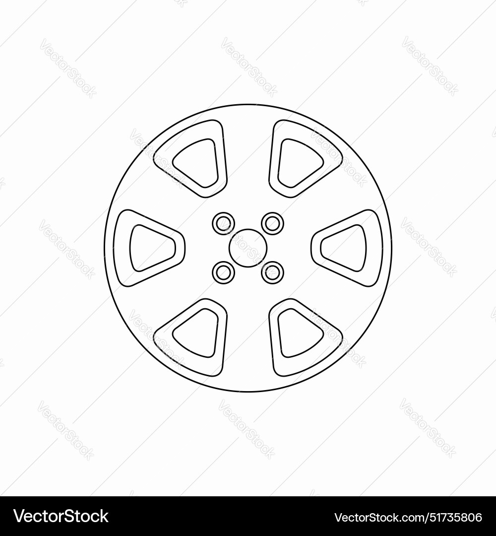 Car wheel line icon Royalty Free Vector Image - VectorStock