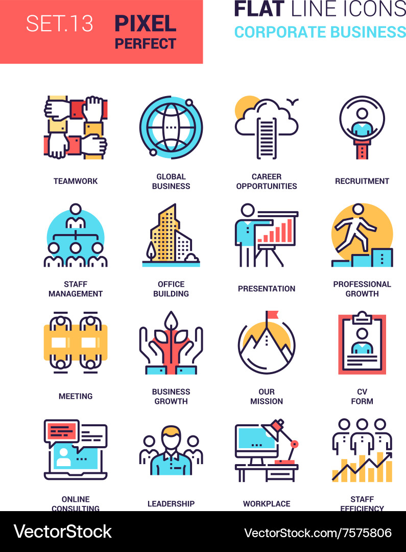 Corporate business icons Royalty Free Vector Image