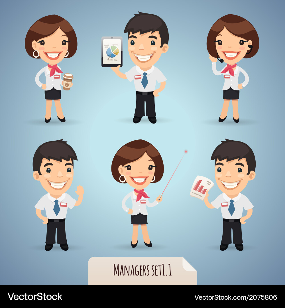 Managers set1 1 Royalty Free Vector Image - VectorStock