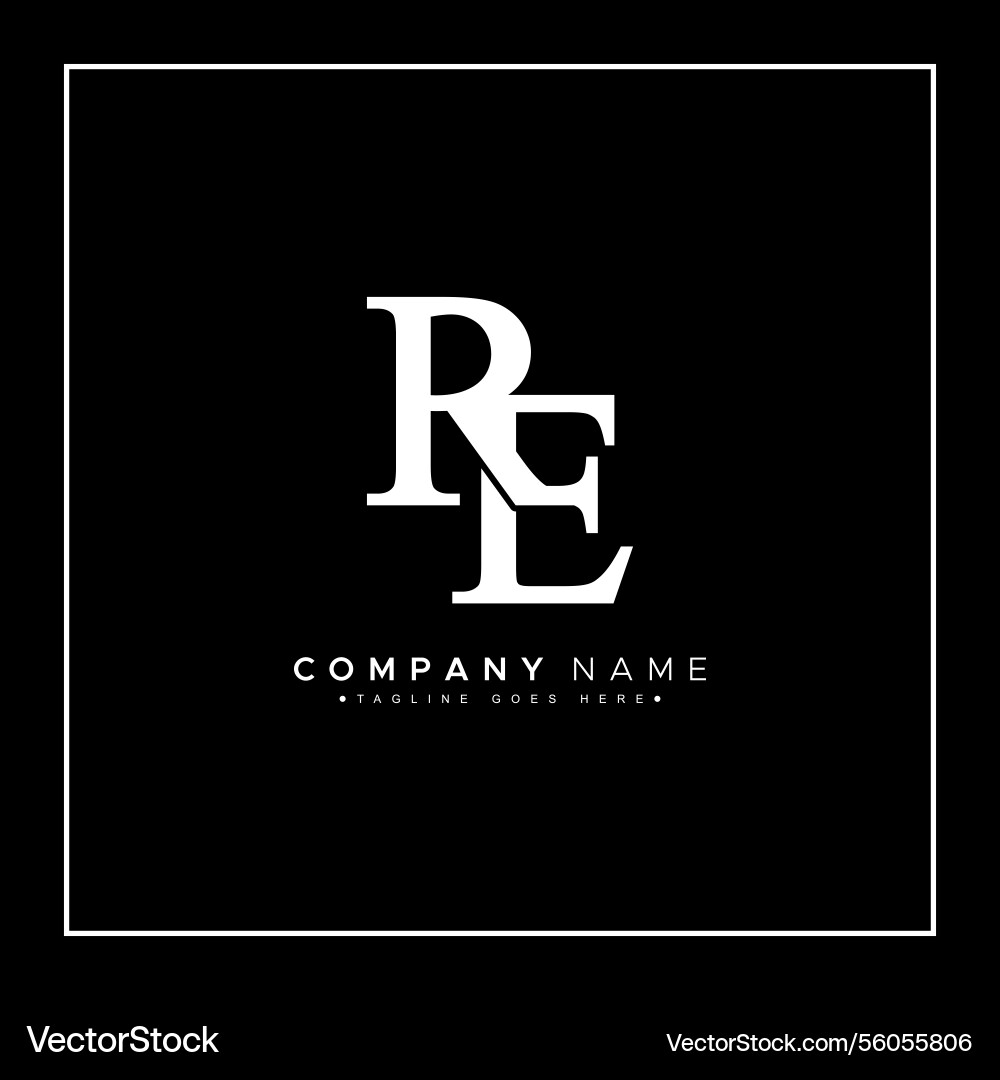 Re initial letter logo - simple business Vector Image