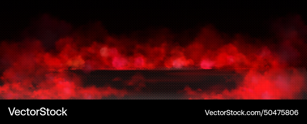 Red smoke overlay effect on black background Vector Image