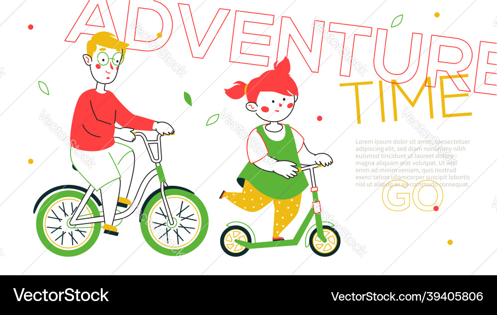 Summer adventure - colorful line design style Vector Image