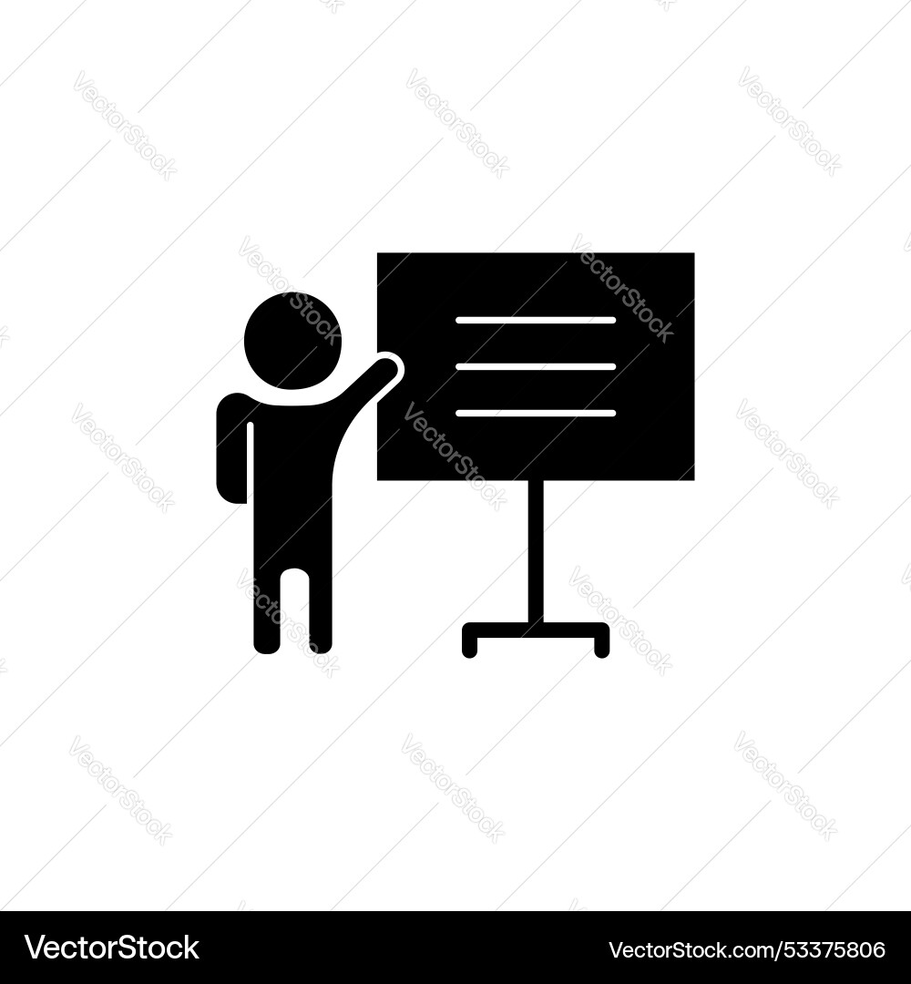 Training icon set teacher lecture education Vector Image