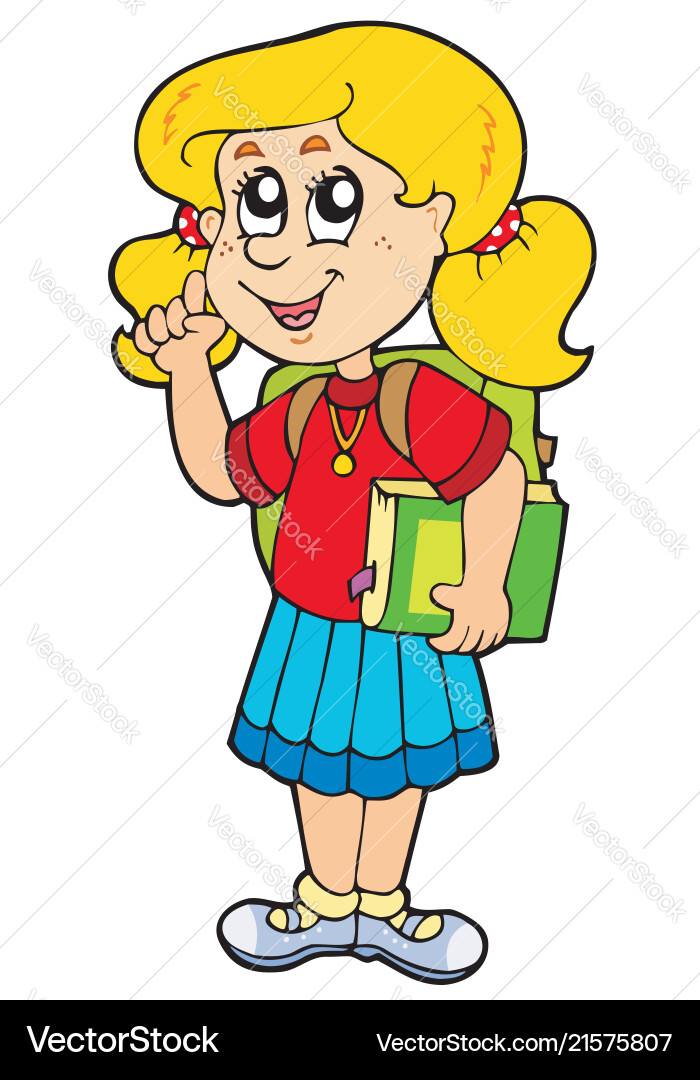 Advising school girl Royalty Free Vector Image