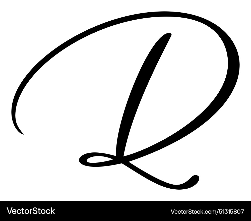 Calligraphy hand drawn letter d logo Royalty Free Vector