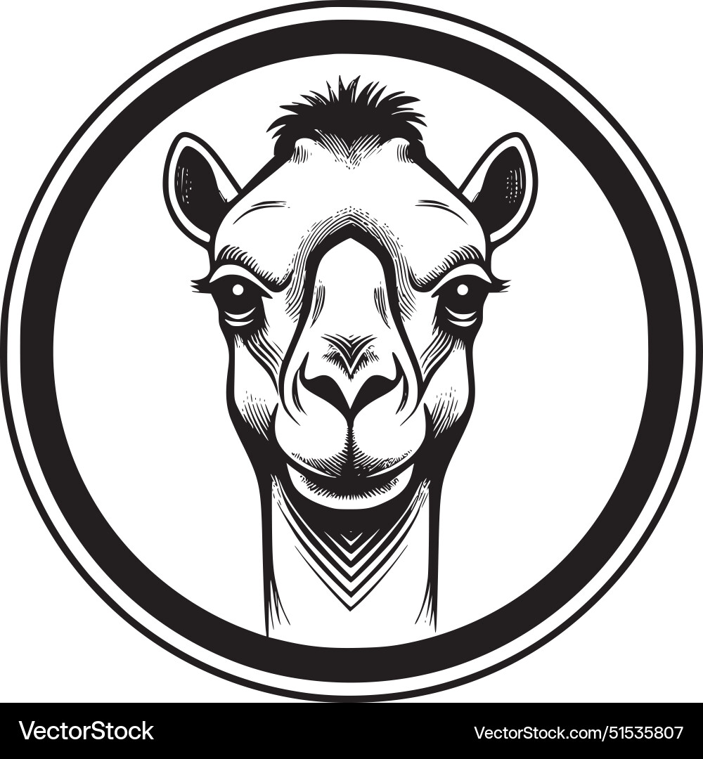 Camel - minimalist and flat logo Royalty Free Vector Image