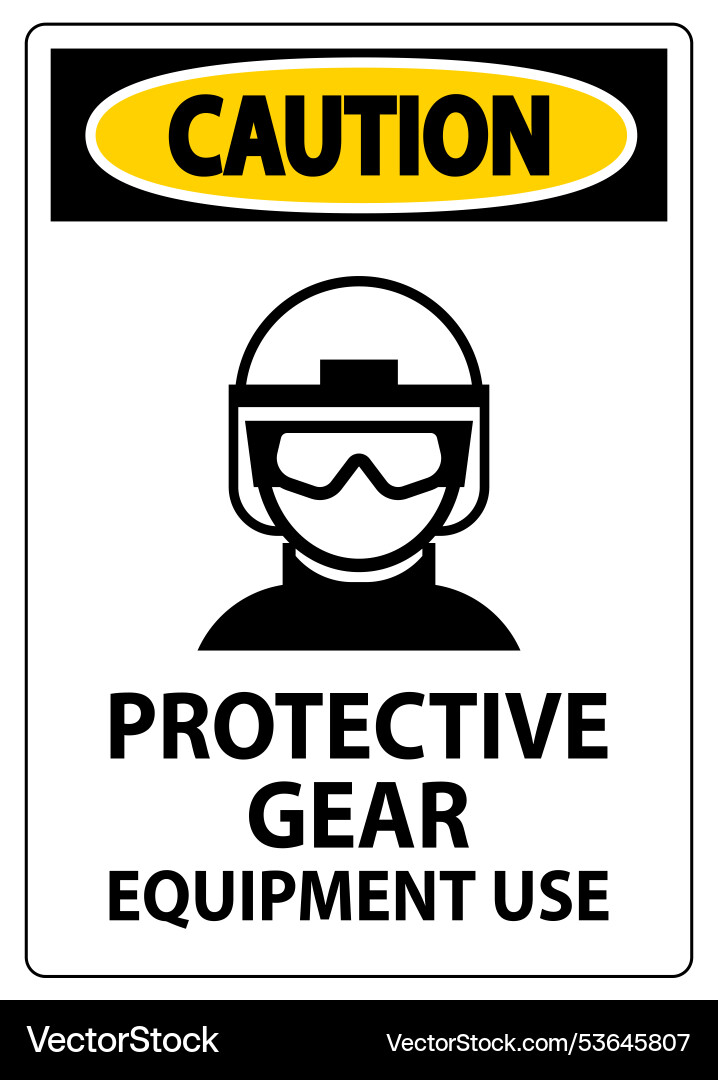 Caution safety or protective gear and equipment Vector Image
