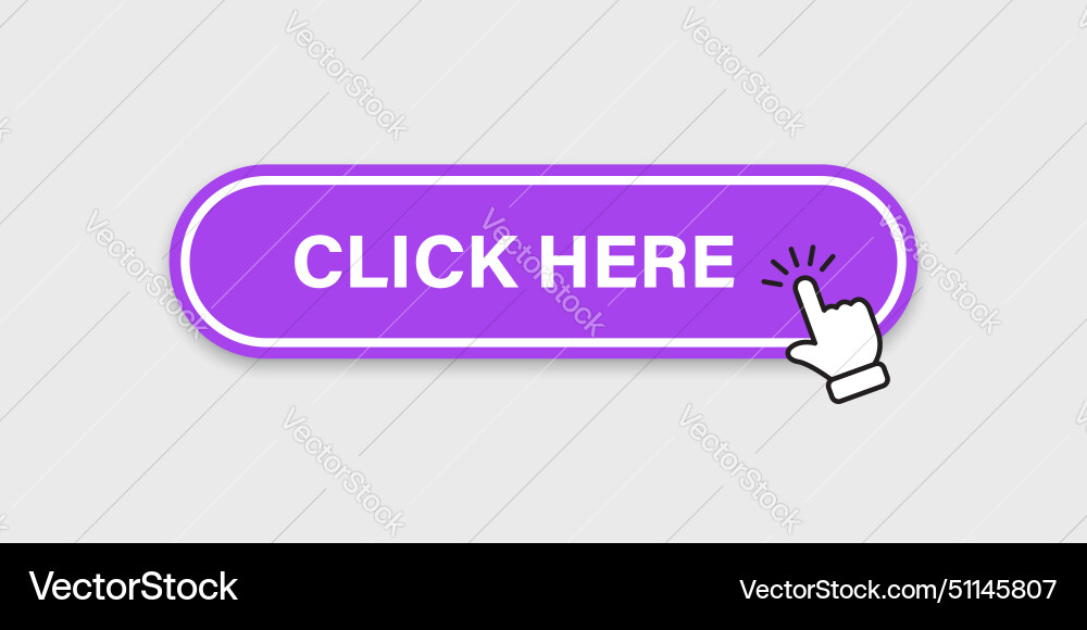 Click here banner icon in flat style ecommerce Vector Image