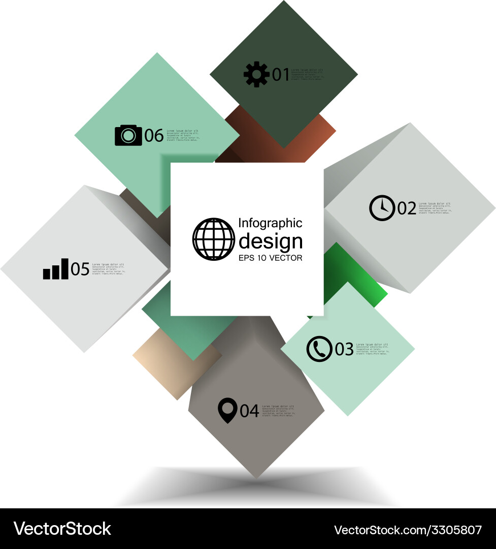 Infographic cube box for business concepts modern Vector Image