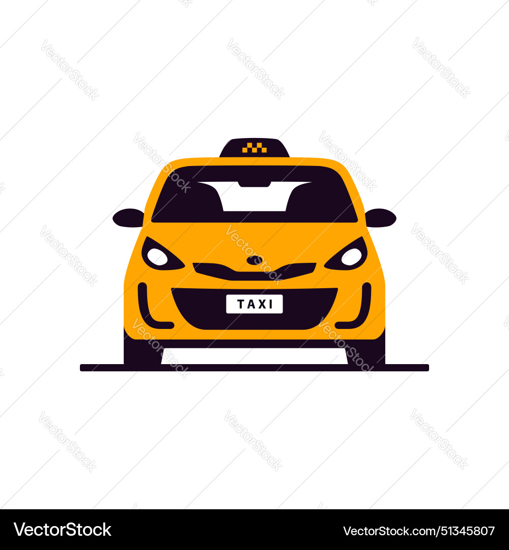 Taxi car icon front view service concept Vector Image