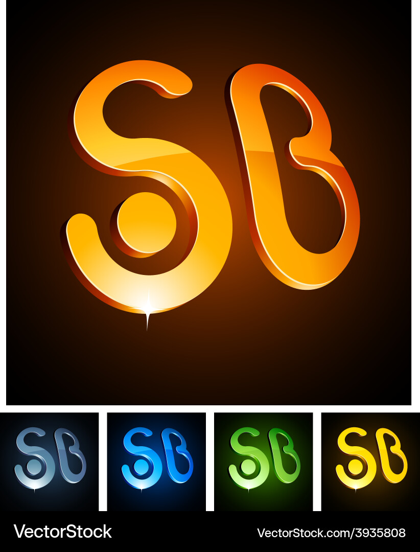 3d sb emblems Royalty Free Vector Image - VectorStock