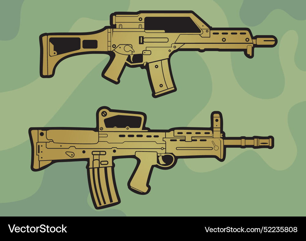 Assault rifle sticker Royalty Free Vector Image