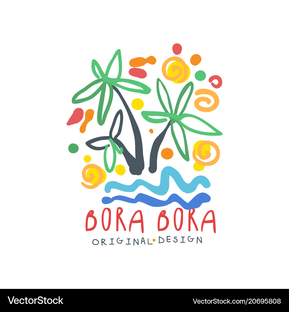 Bora island logo template original design Vector Image