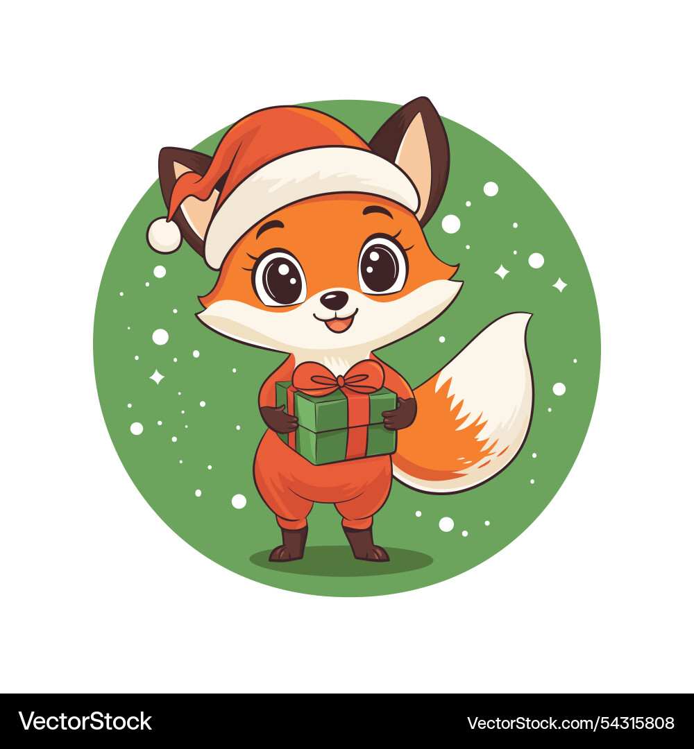 Christmas fox Royalty Free Vector Image - VectorStock