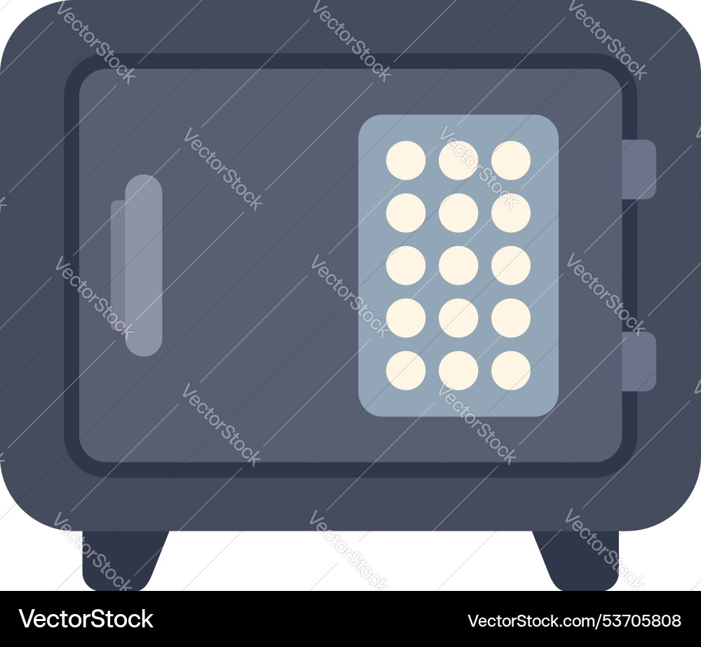 Closed metal safe deposit box with combination Vector Image
