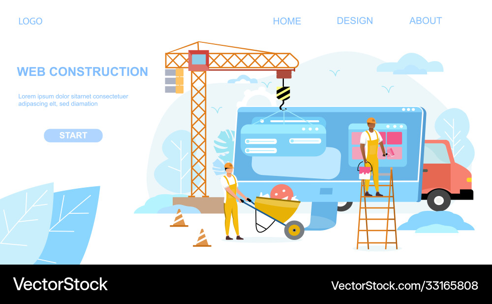 Digital Web Construction Royalty Free Vector Image