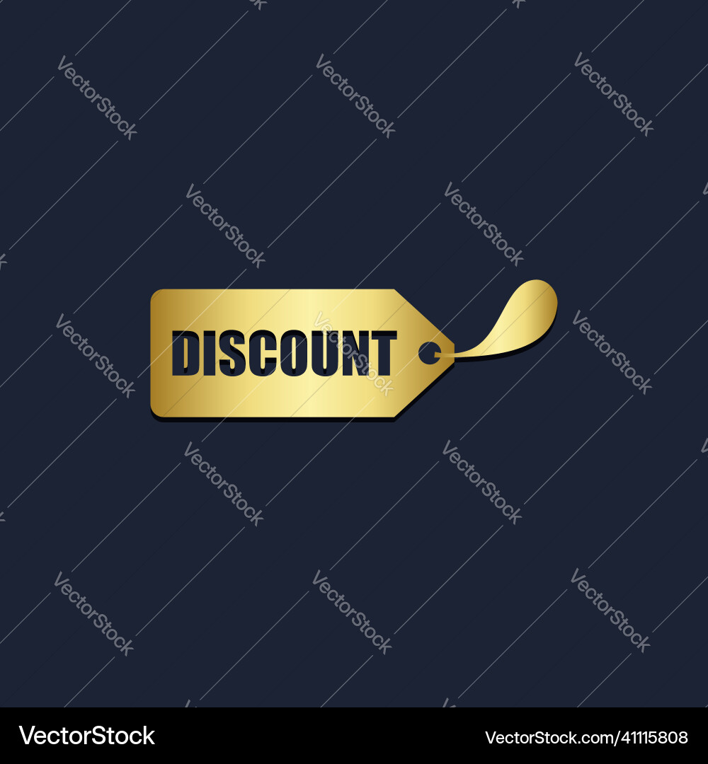 Discount tag paper gold logo Royalty Free Vector Image