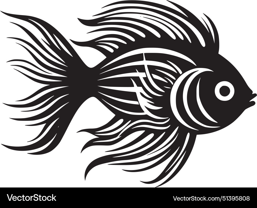 Fish - black and white Royalty Free Vector Image