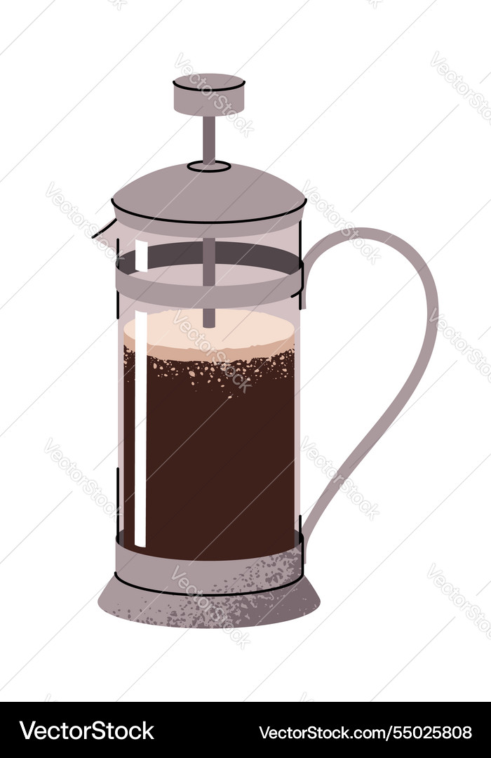 French press for making tea or coffee equipment Vector Image