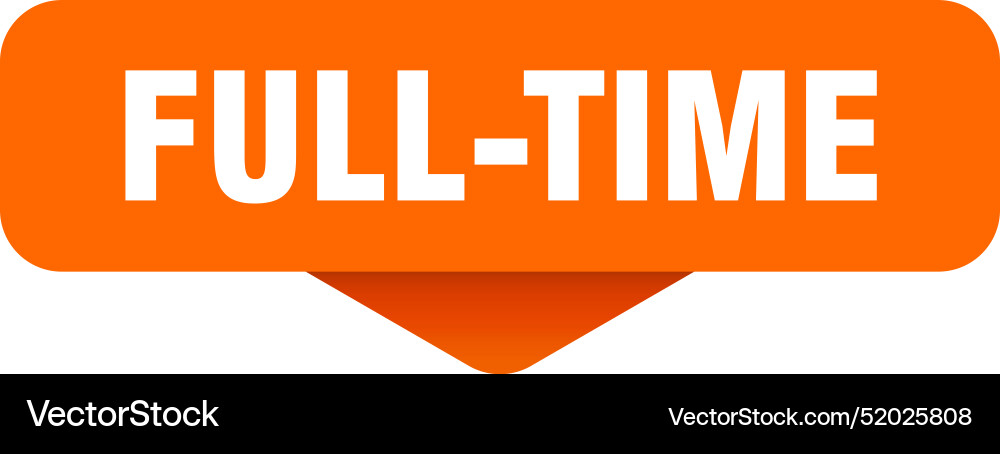 Full-time sticker sign on transparent Royalty Free Vector