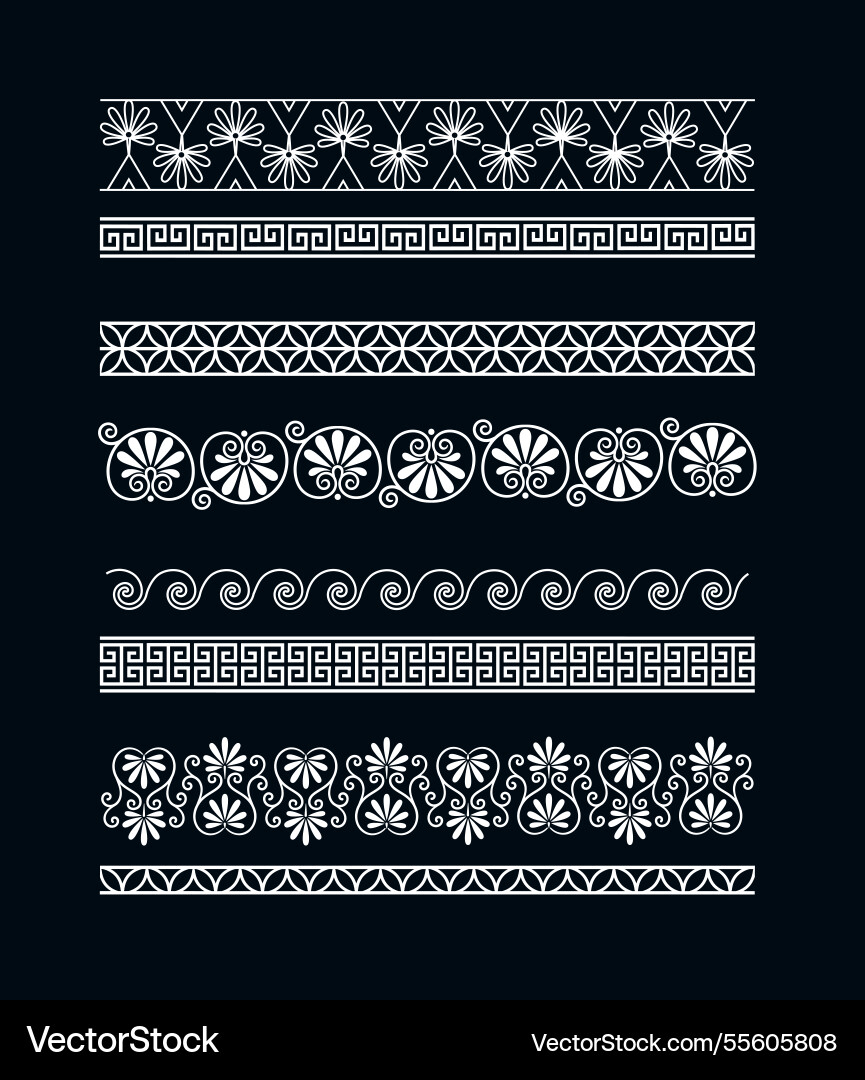 Greek ornament patterns Royalty Free Vector Image