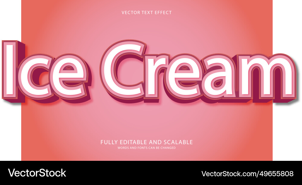 Ice Cream Text Effect Royalty Free Vector Image