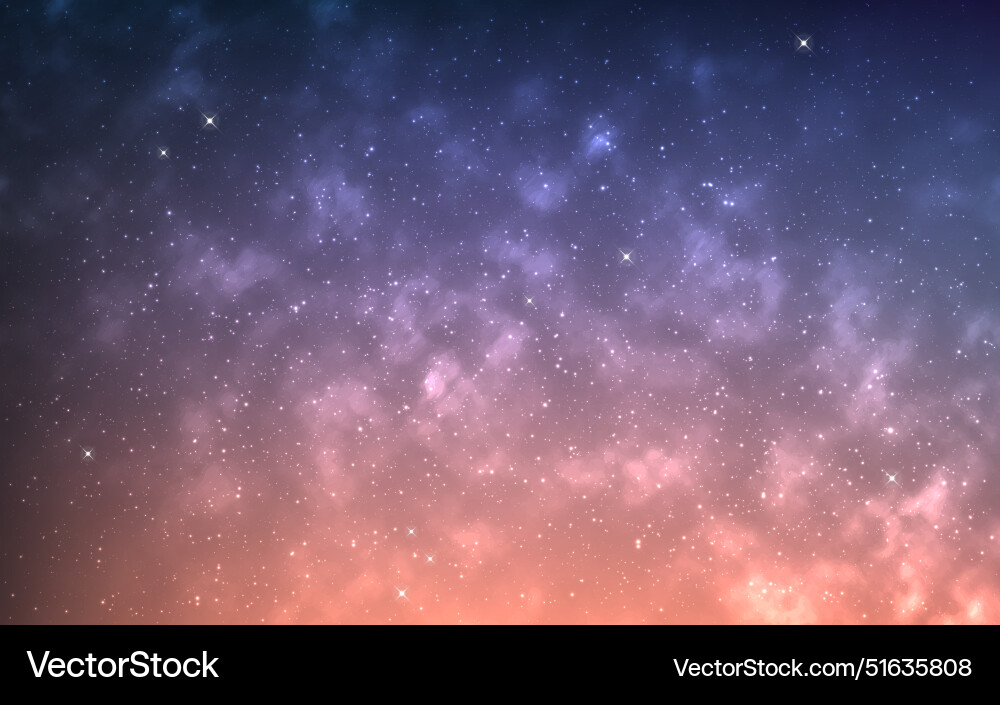 Nebula background magic cosmos clouds and stars Vector Image