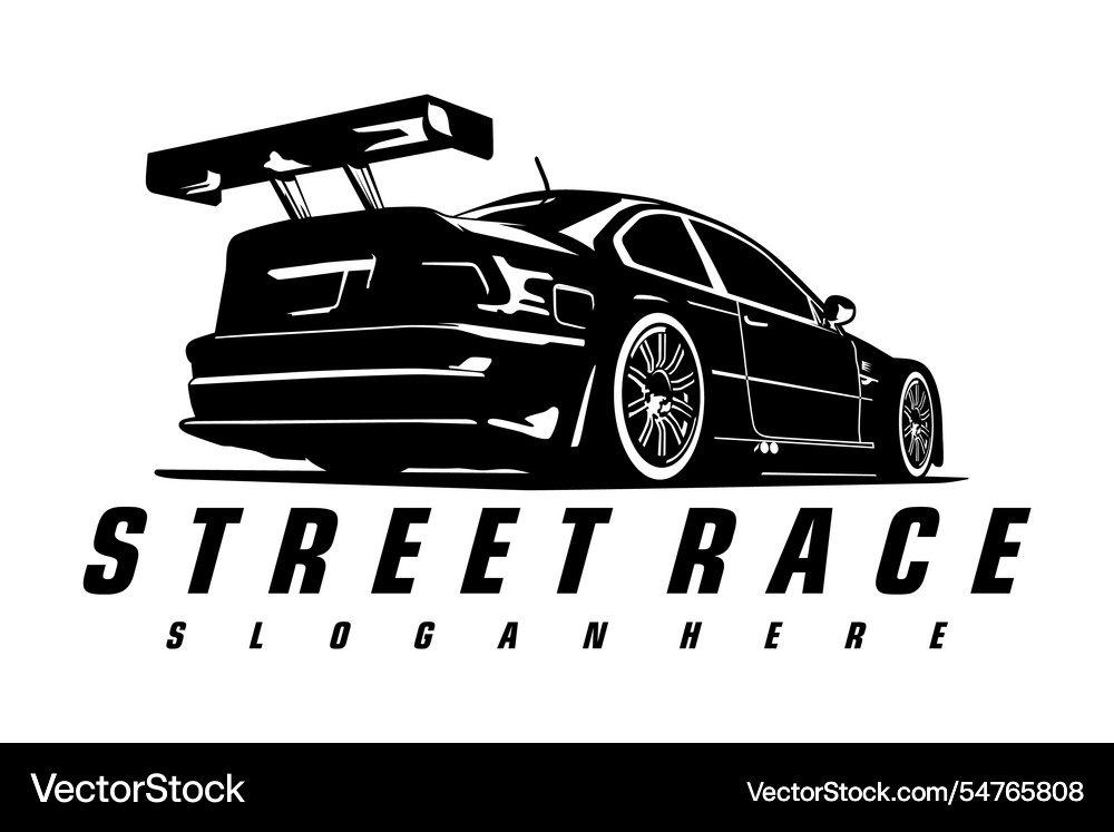 Street race car logo design concept Royalty Free Vector