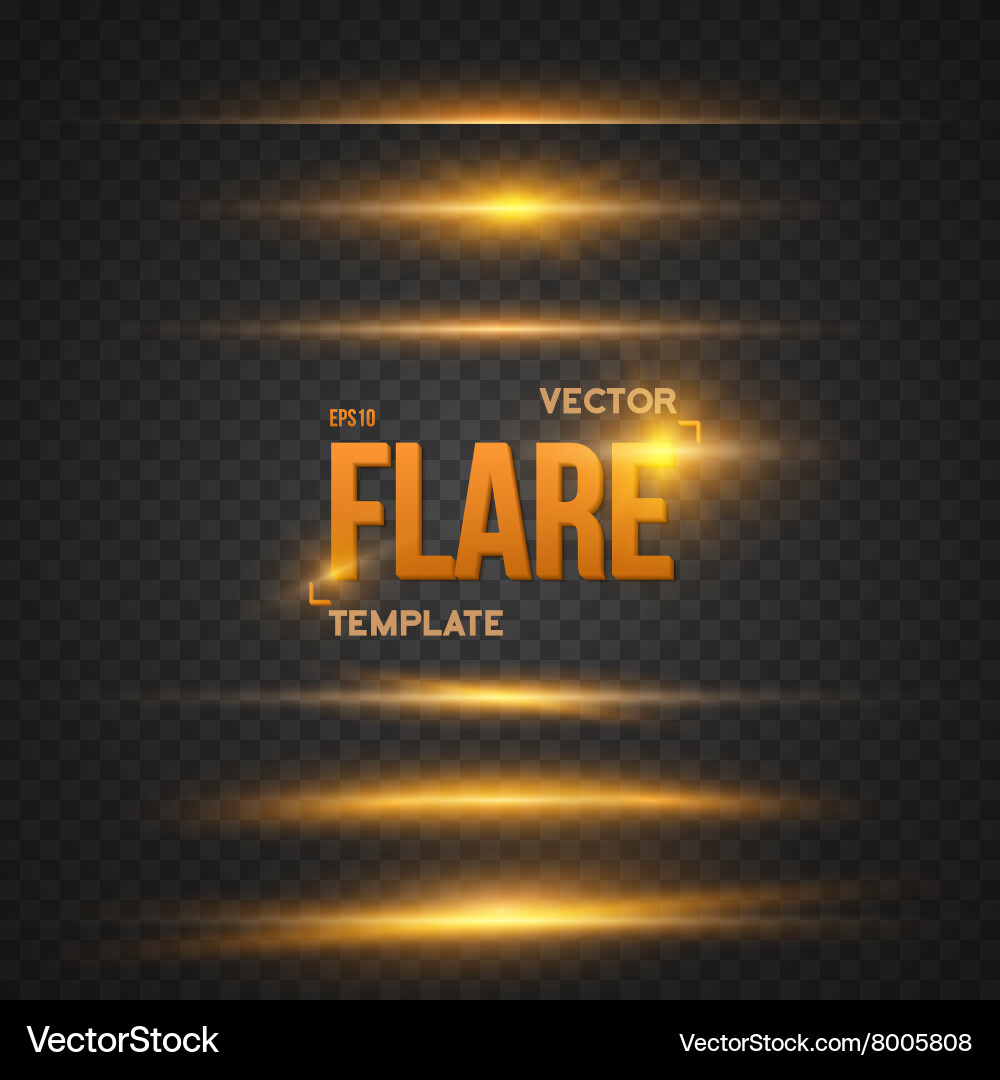 Sun lens flare effect transparent Royalty Free Vector Image