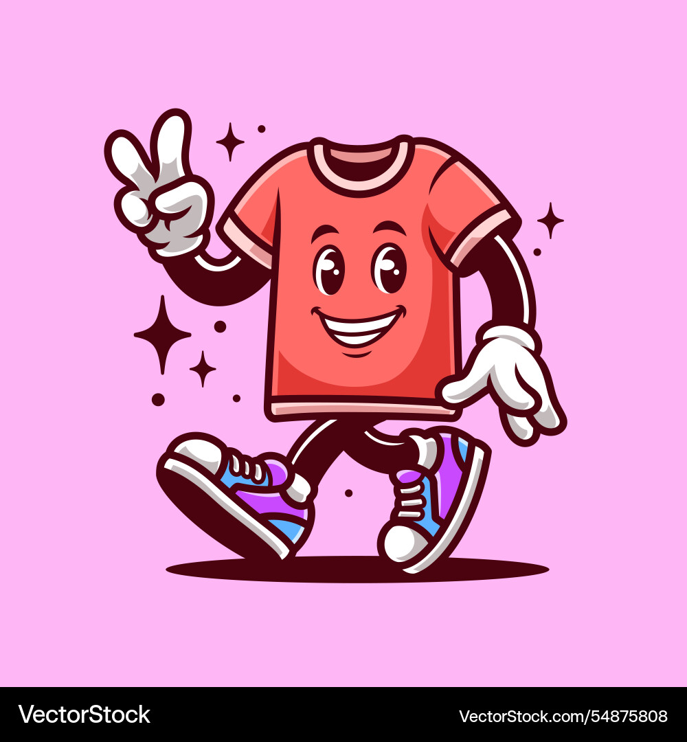 Tshirt retro vintage cartoon character Royalty Free Vector