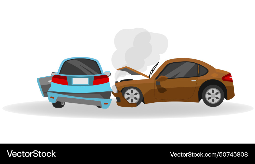 Two cars in accident Royalty Free Vector Image