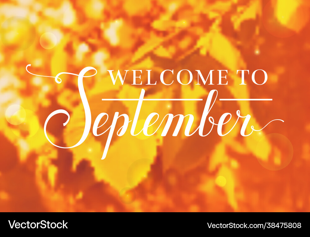 Willkommen im September Hintergrund Lizenzfreier Vektor